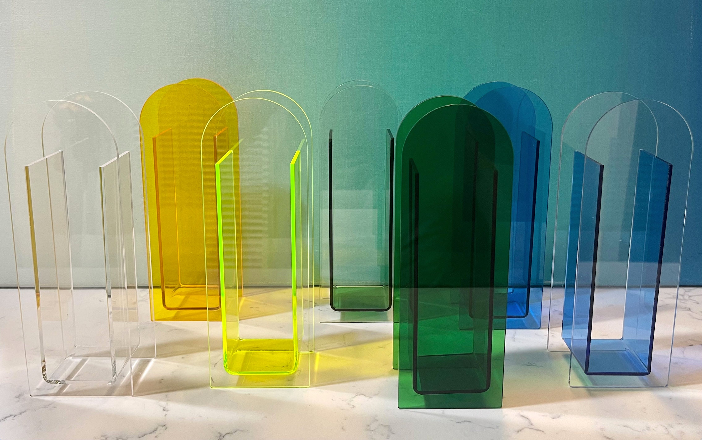 Acrylic Flower Vase, Neon Flower Vase, Arch Home Decor, Abstract ...
