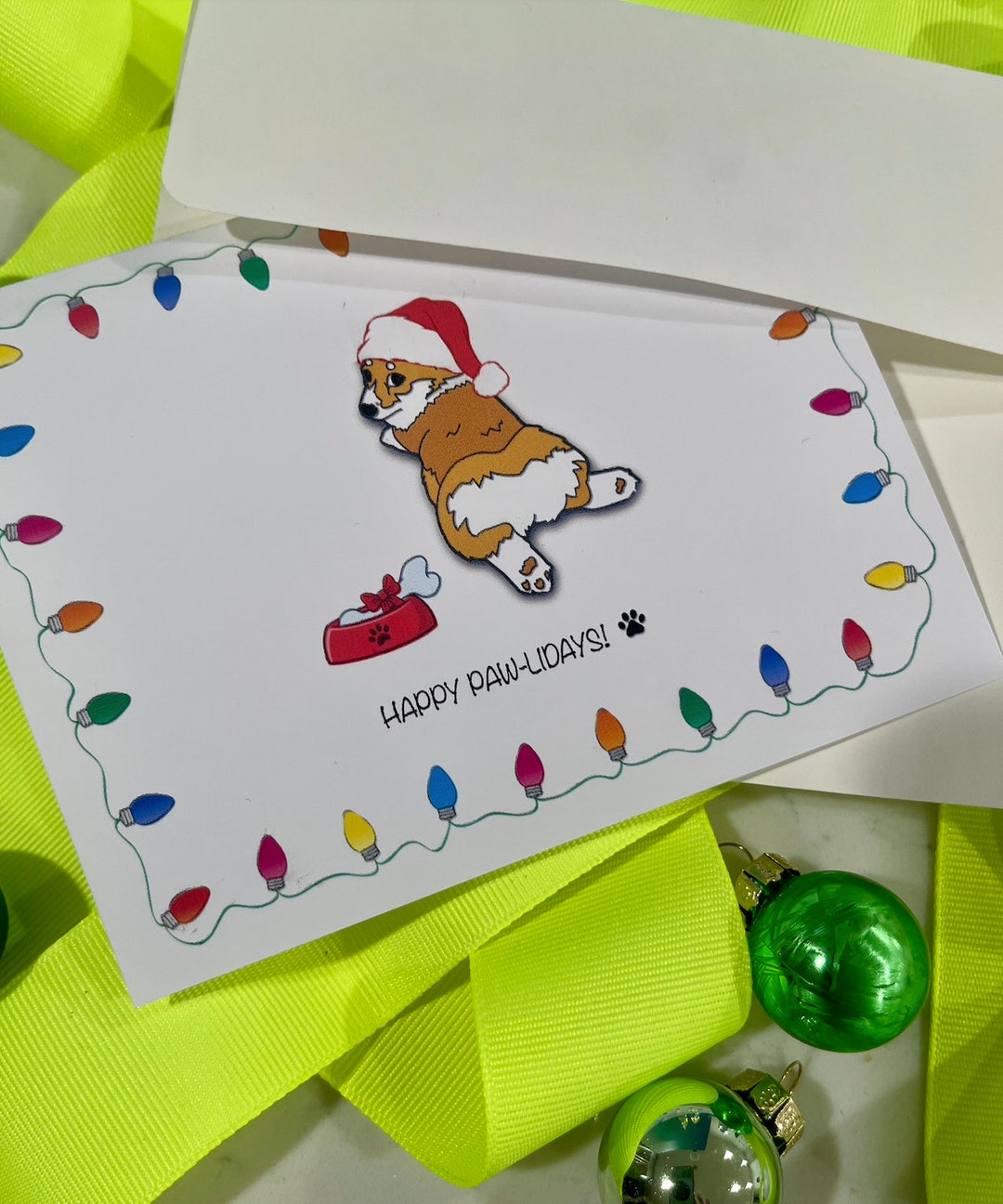 Holiday Card, Funny Dog Christmas Card, Cute Pet Card With Envelope ...