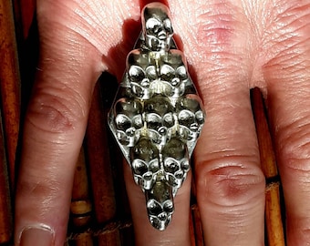 Skull 2 Finger Ring - Etsy