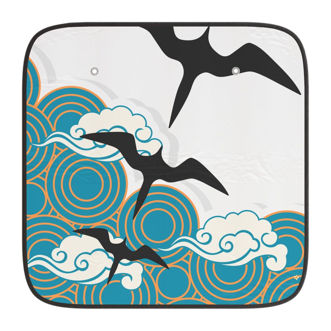 Stylish Hawaiian-japanese-inspired Car Sun Shades, UV Protection, Auto ...
