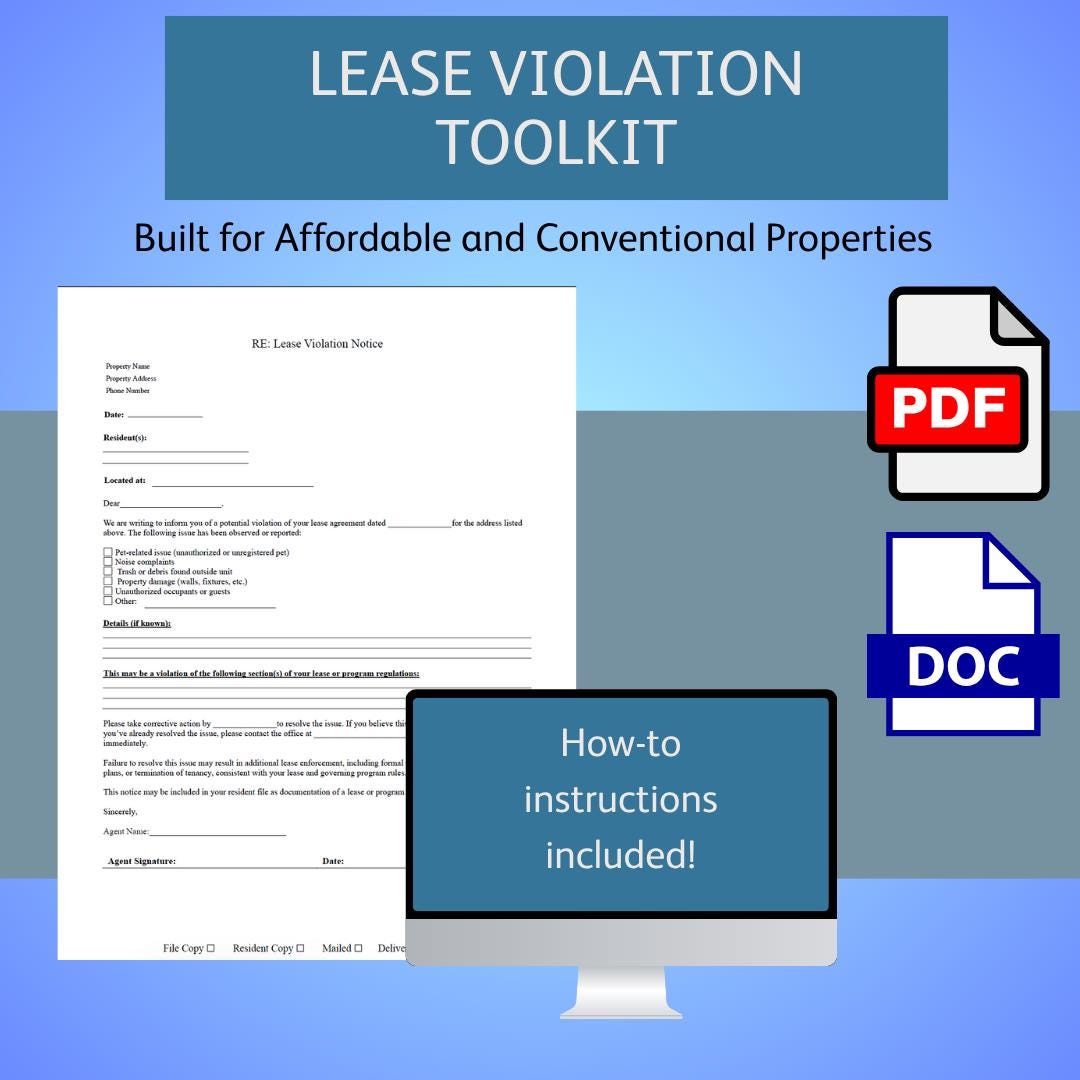Lease Violation Notice Toolkit - Etsy