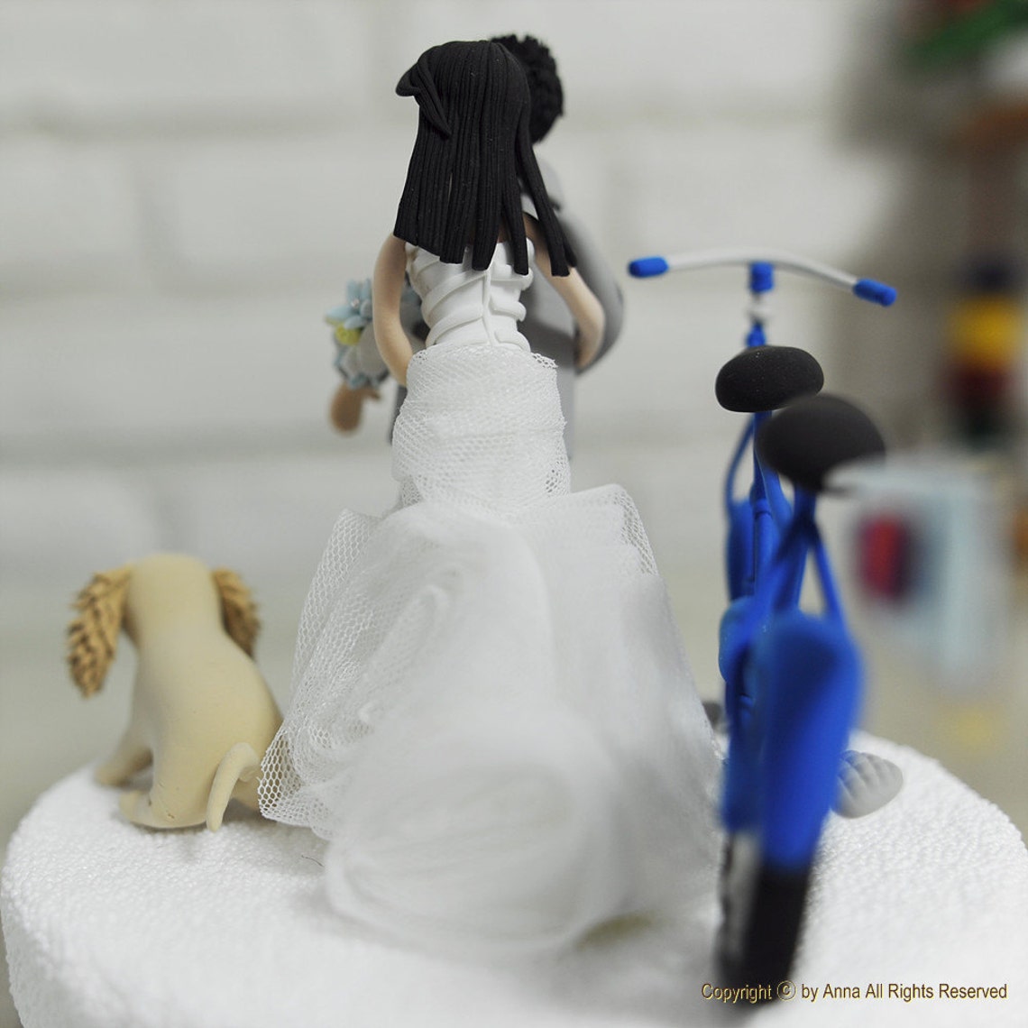 Tandem Bike Custom Wedding Cake Topper Decoration Gift | Etsy