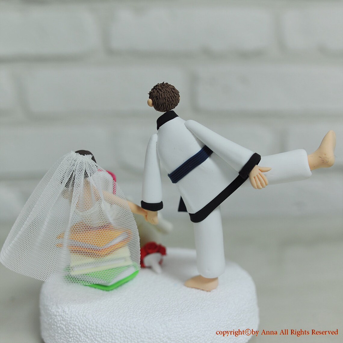 Teacher Bride and Jujit-su Mania Groom Wedding Cake Topper - Etsy