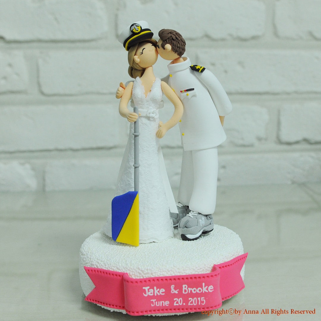 Navy Theme Custom Wedding Cake Topper - Etsy