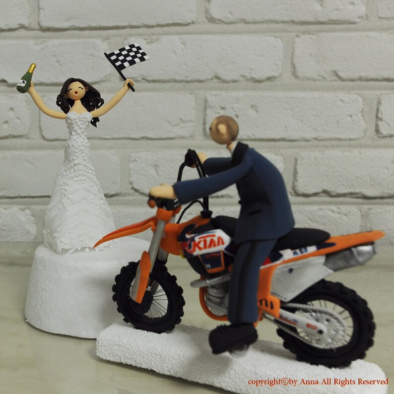 Motor Bike Race Theme Wedding Cake Topper - Etsy