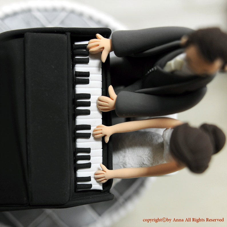 Playing Piano Couple Custom Wedding Cake Topper Decoration - Etsy