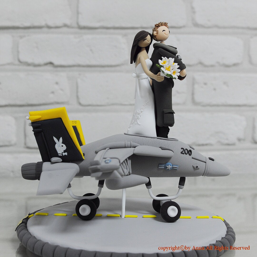 F18 Fighter Pilot Combat Plane Custom Wedding Cake Topper Decoration - Etsy