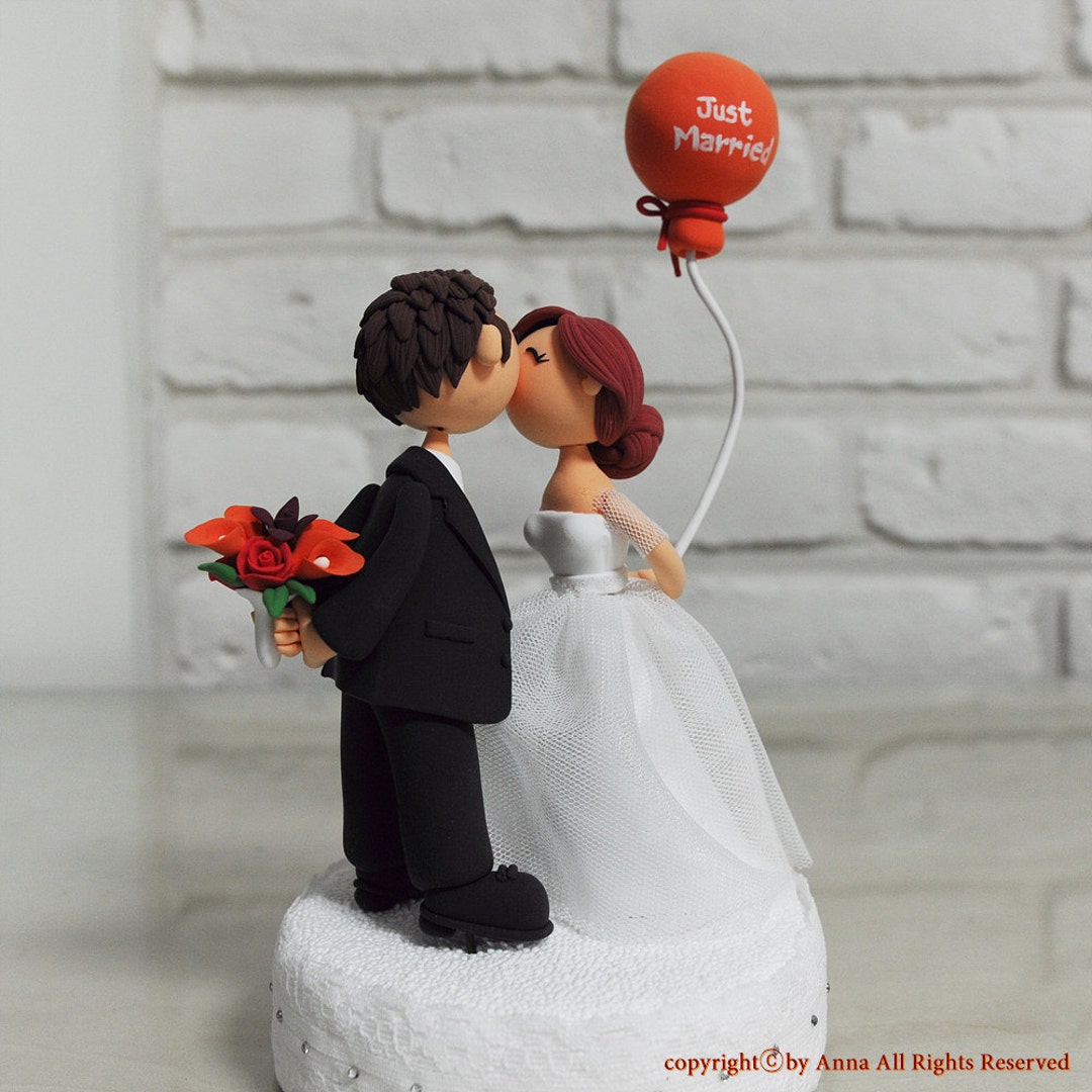 Wedding Cake Topper - Custom Cake Topper - Just Married - Romantic ...