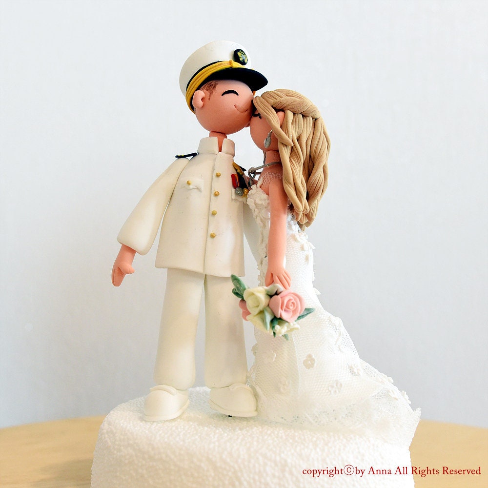 Navy Wedding Cake Topper Mr And Mrs Anchor Heart And Arrow Wedding