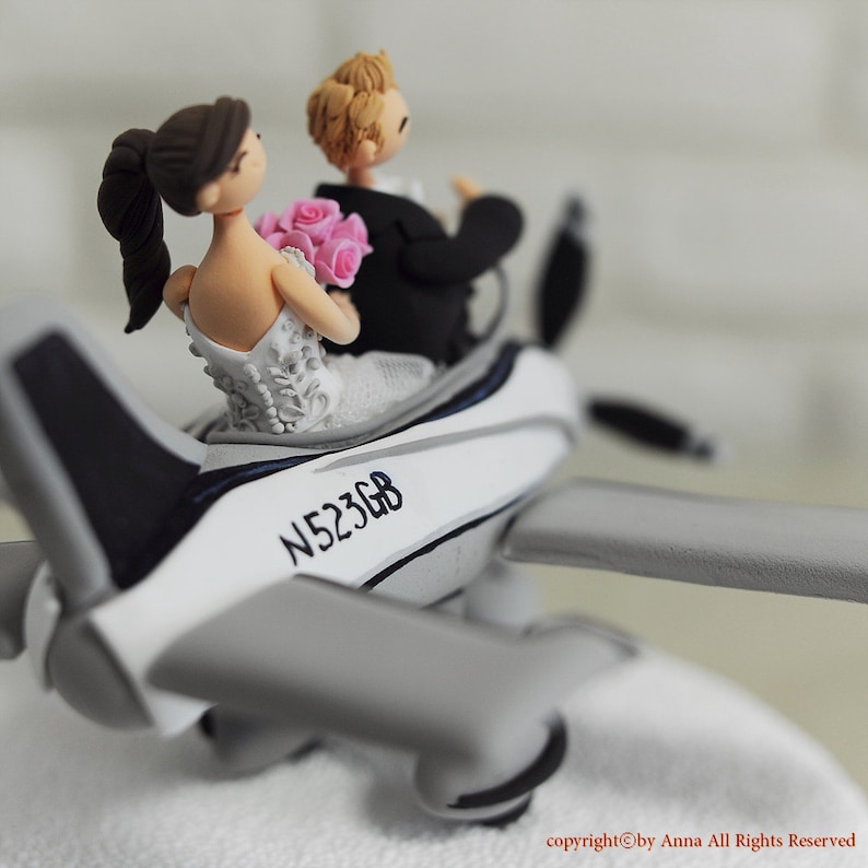 Airplane Pilot Theme Custom Wedding Cake Topper - Etsy