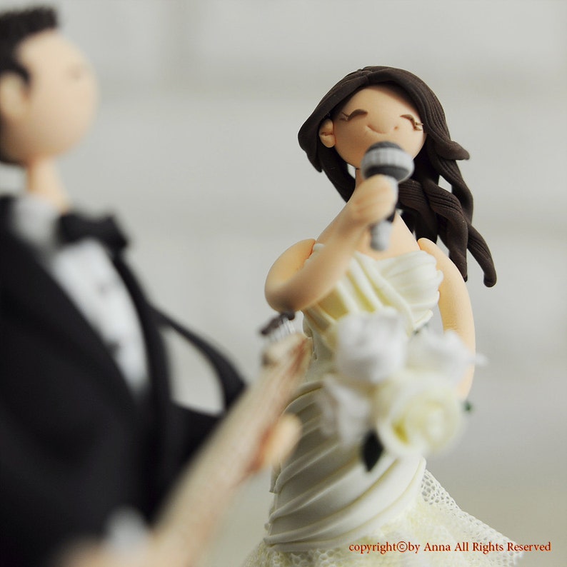 Custom Wedding Cake Topper Musician Guitarlist Singer Gift - Etsy