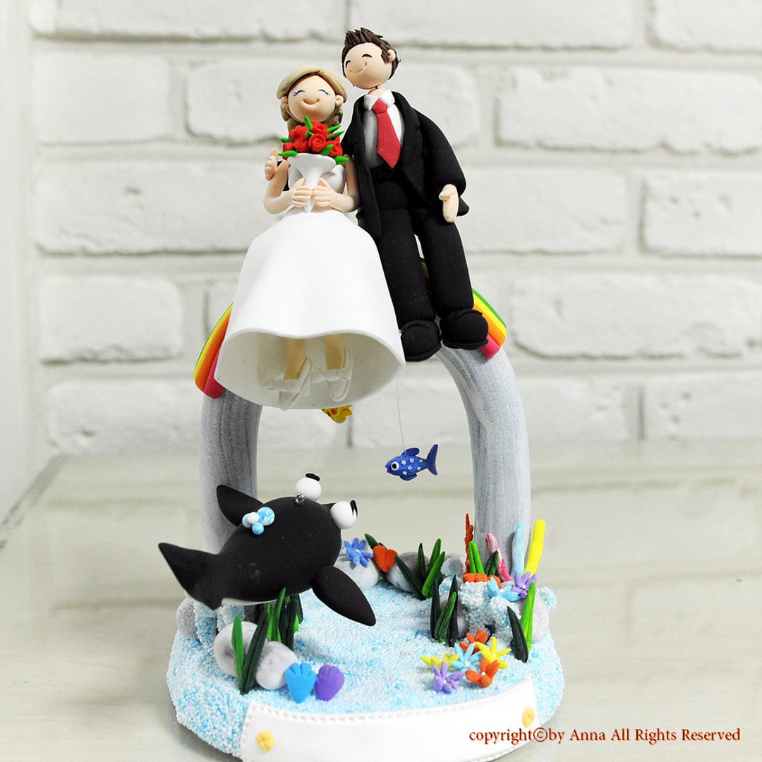 Over the Rainbow Bridge Wedding Cake Topper Decoration Gift Keepsake - Etsy