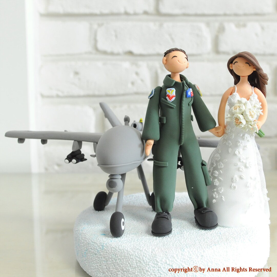 Fighter, Pilot Custom Wedding Cake Topper Decoration Gift Keepsake - Etsy