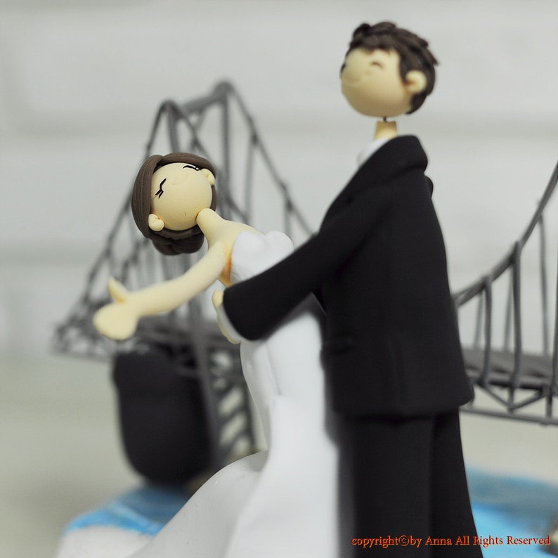 Bay Bridge Theme Personalized Wedding Cake Topper Wedding - Etsy
