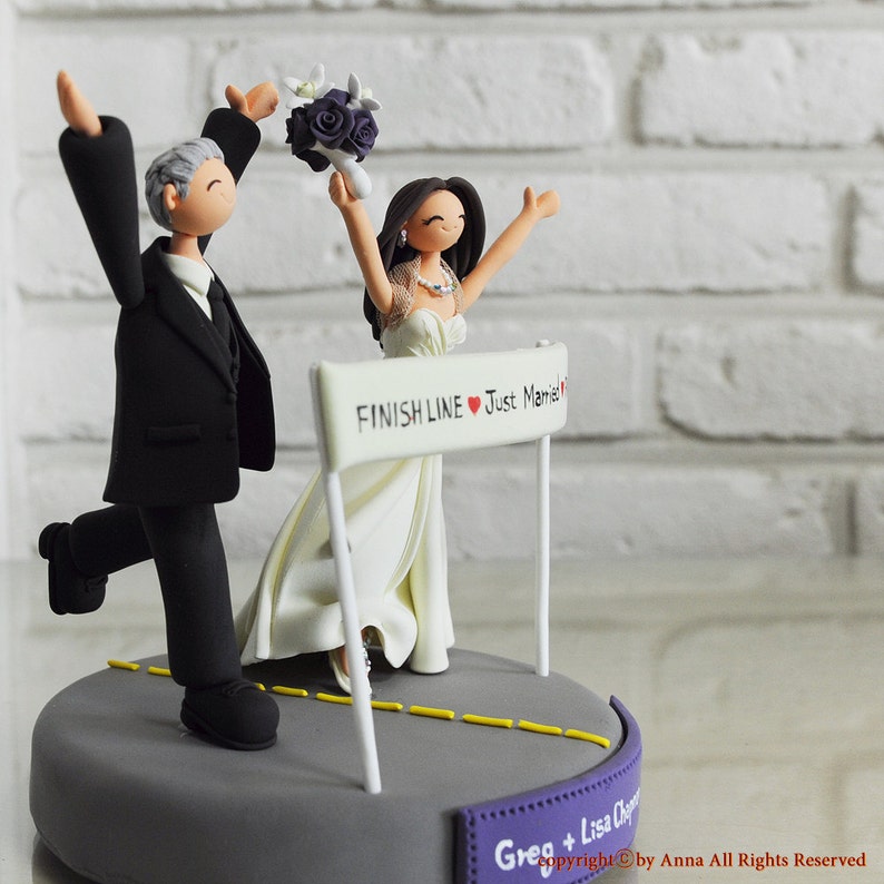 Marathoner Couple Custom Weddng Cake Topper Keepsake Gift - Etsy