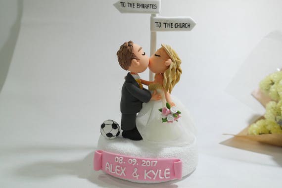 Soccer Football Travel Theme Wedding Cake Topper | Etsy