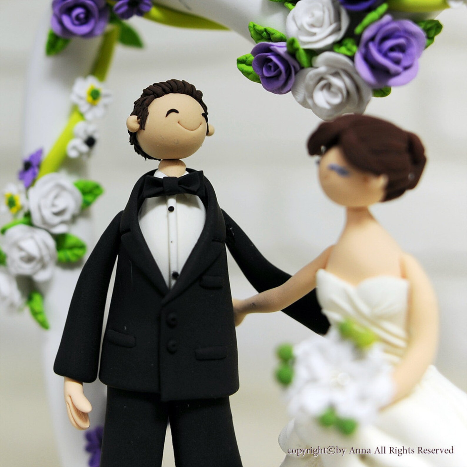 Flower Arch heart Shape Wedding Cake Topper Deco Gift - Etsy