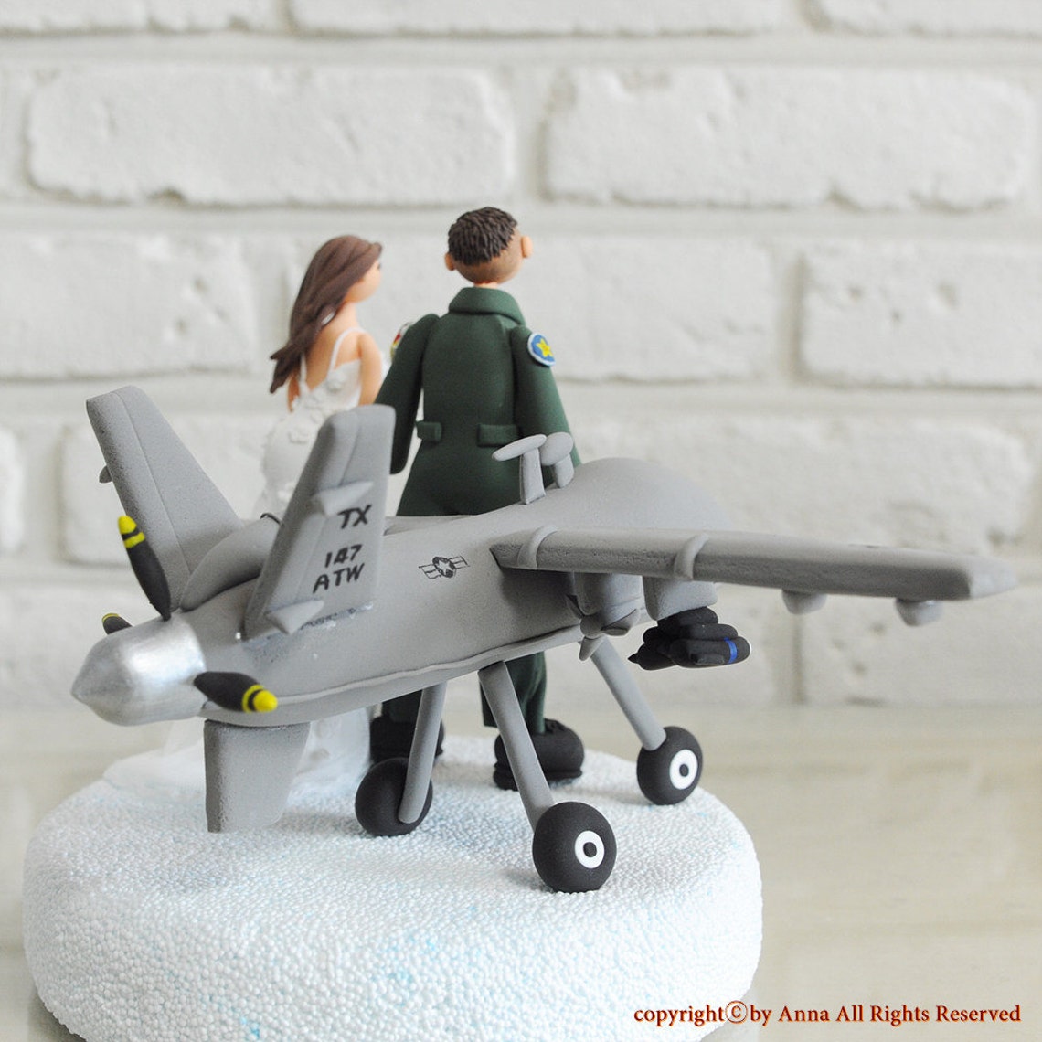 Fighter Pilot Custom Wedding Cake Topper Decoration Gift | Etsy