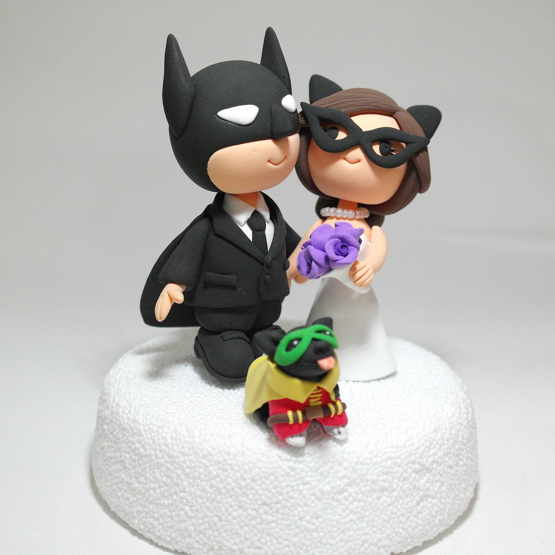 Batman Theme Wedding Cake Topper - Etsy