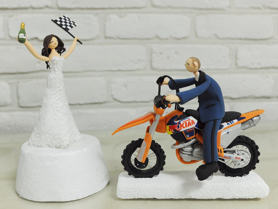 Motor Bike Race Theme Wedding Cake Topper | Etsy