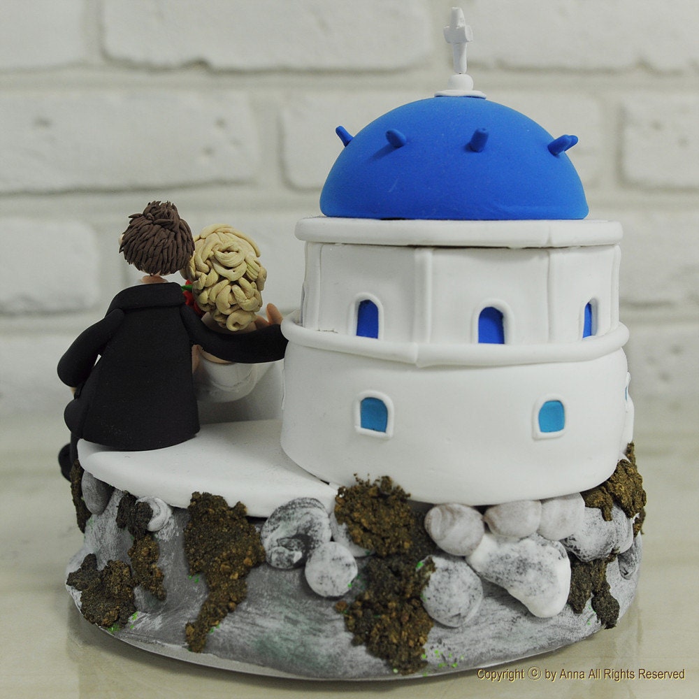 Italy Santorini Custom Wedding Cake Topper Gift Keepsake - Etsy Australia