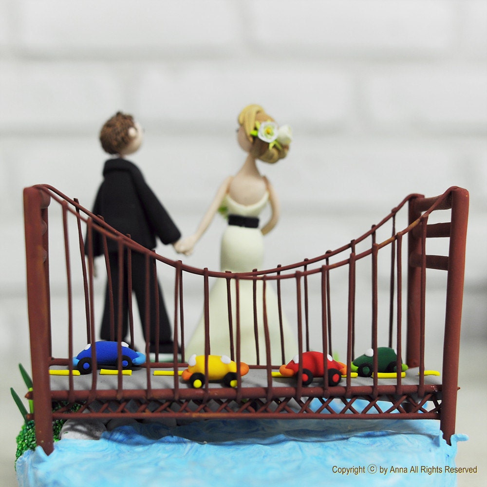 Golden Gate Bridge Wedding Cake Topper Decoration Gift - We Love San ...