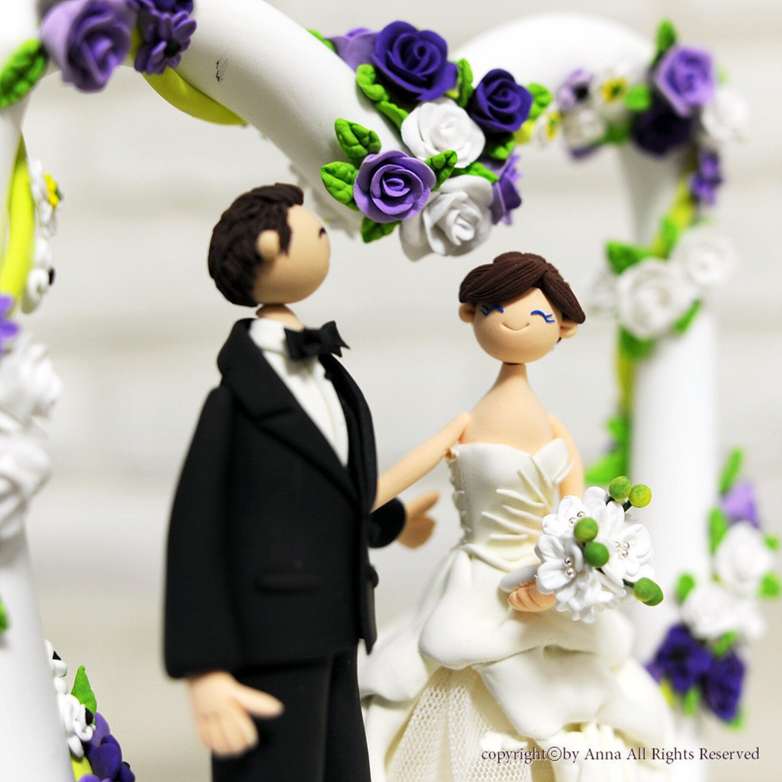 Flower Arch heart Shape Wedding Cake Topper Deco Gift - Etsy