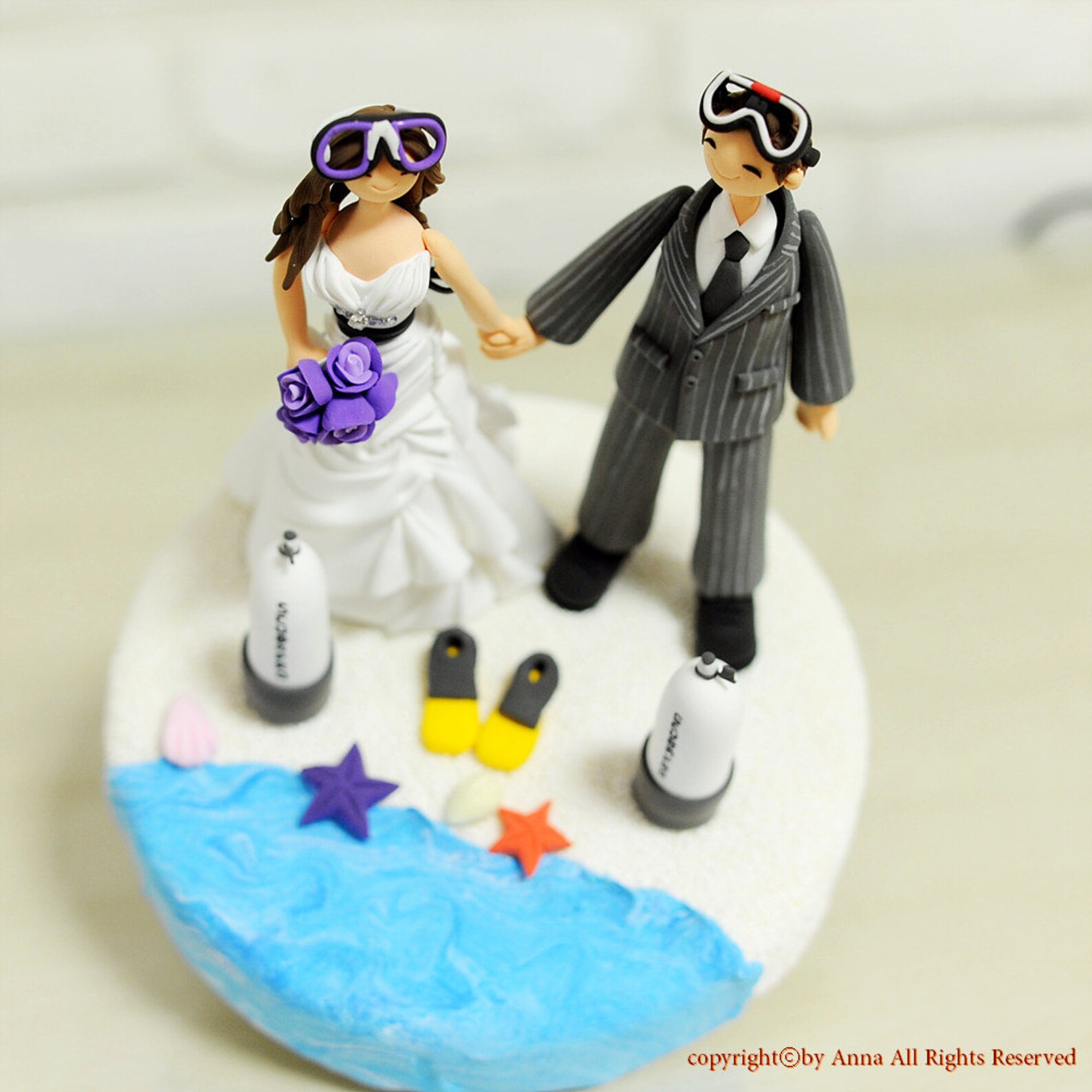 Skin Scuba Diving Custom Wedding Cake Topper Decoration Gift - Etsy