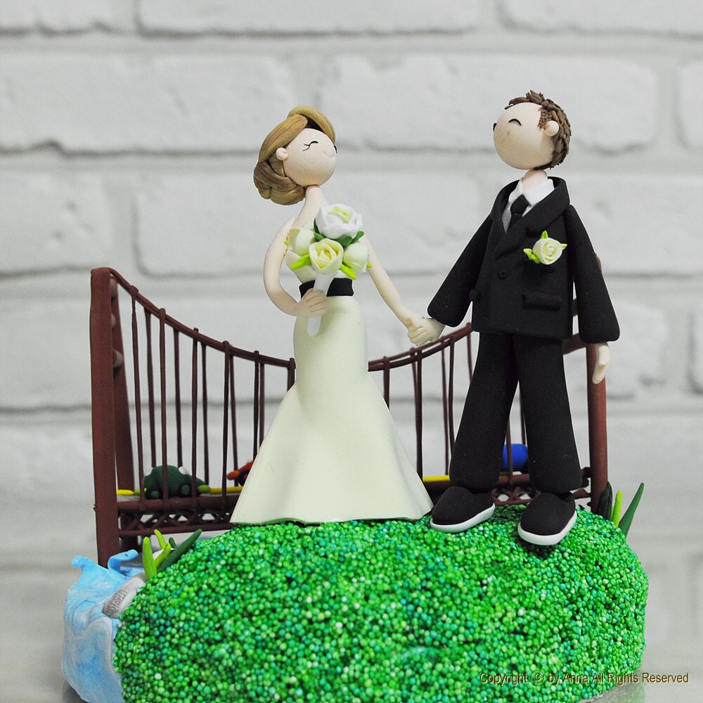 Golden Gate Bridge Wedding Cake Topper Decoration Gift - We Love San ...