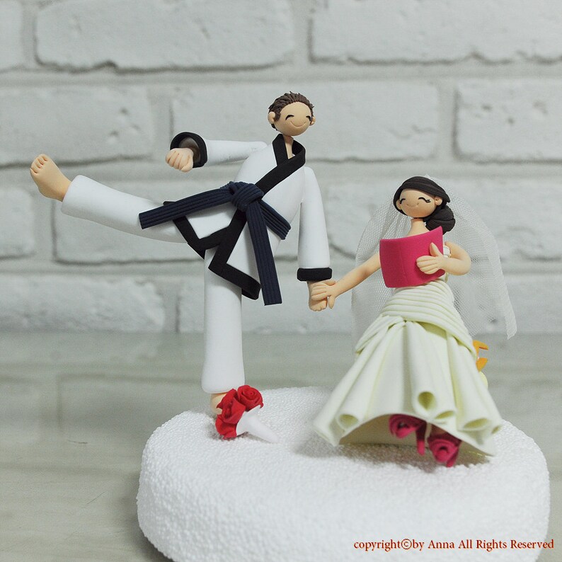 Teacher Bride and Jujit-su Mania Groom Wedding Cake Topper - Etsy