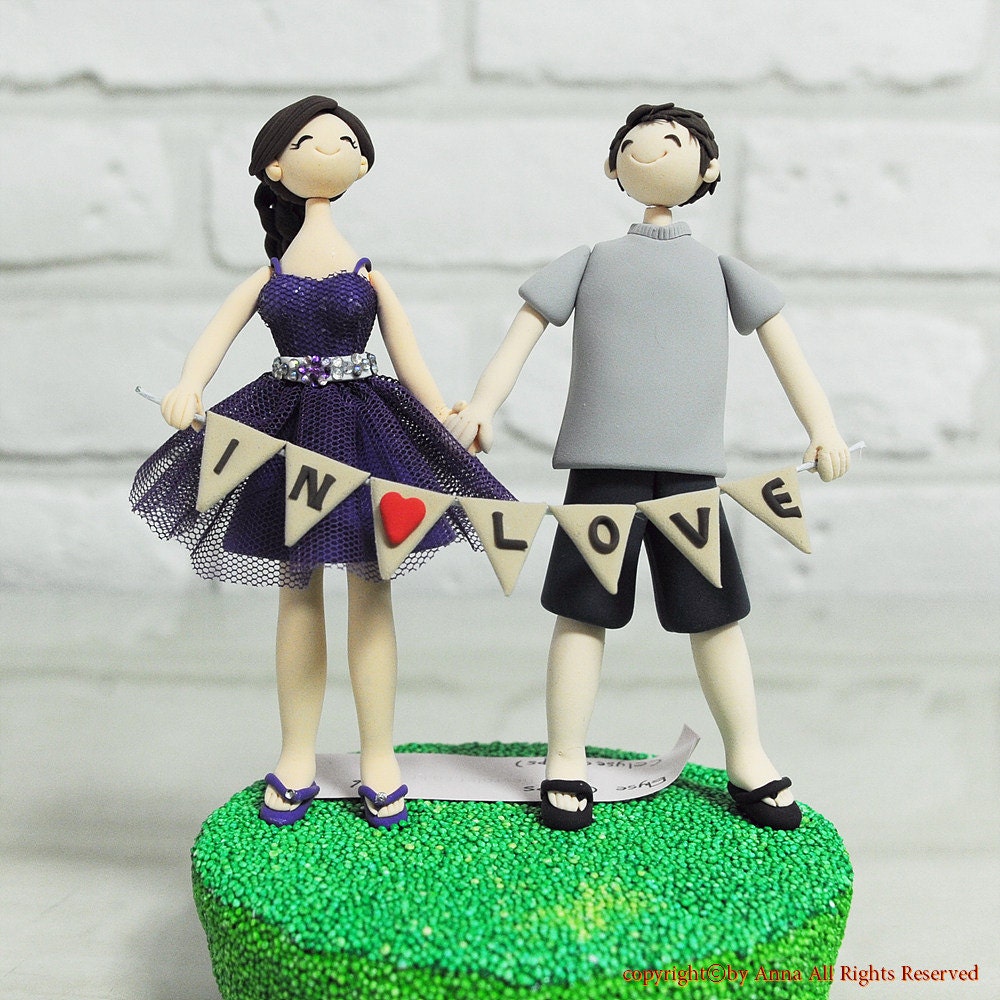 Couple with in love photo prop custom wedding cake topper | Etsy