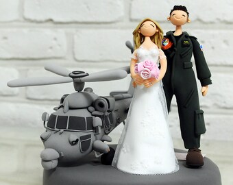 Airplane Pilot Theme Custom Wedding Cake Topper | Etsy