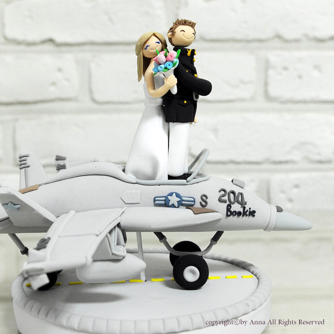 Fighter Plane Pilot Wedding Cake Topper Decoration Gift Keepsake - F18 ...
