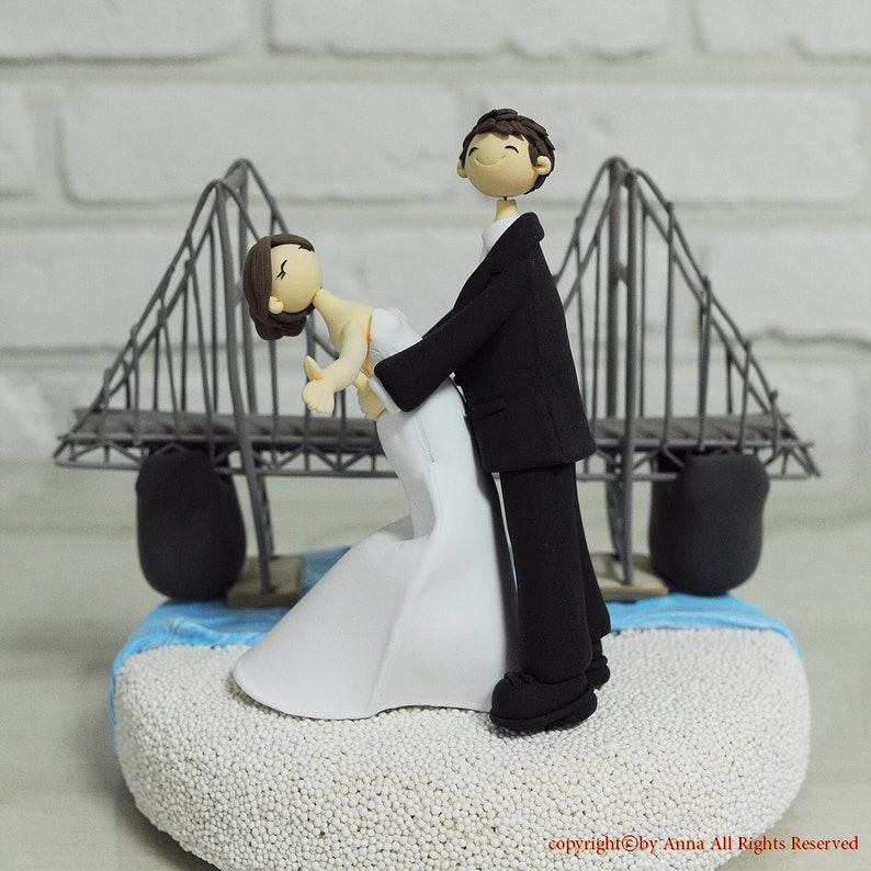 Bay Bridge Theme Personalized Wedding Cake Topper Wedding - Etsy