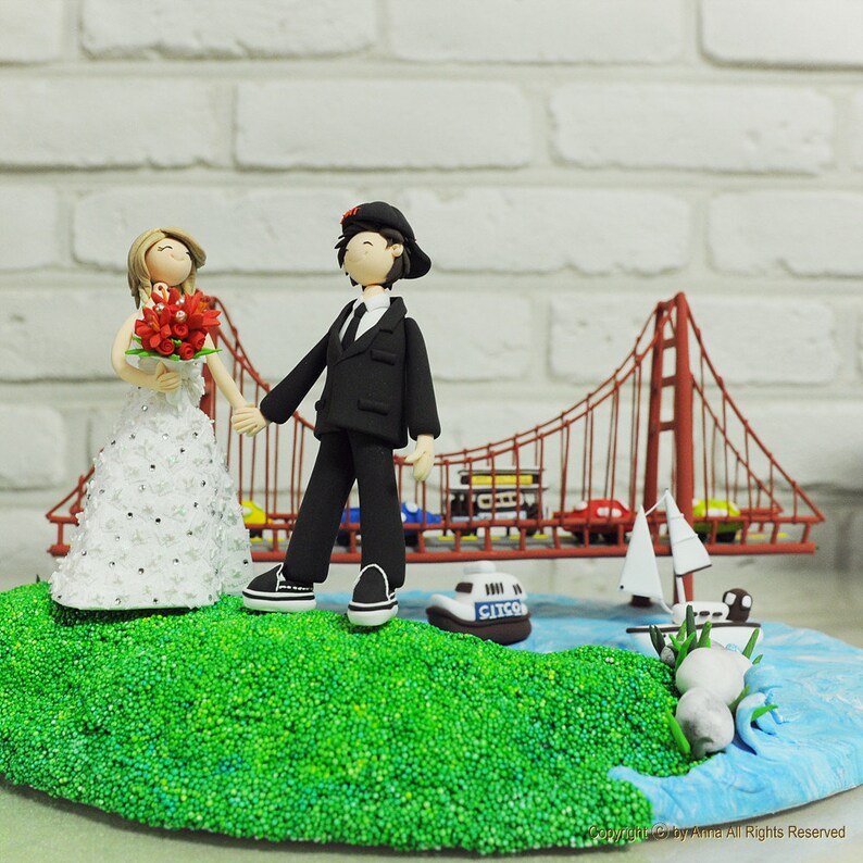 Golden Gate Bridge Custom Wedding Cake Topper Gift Keepsake - Etsy