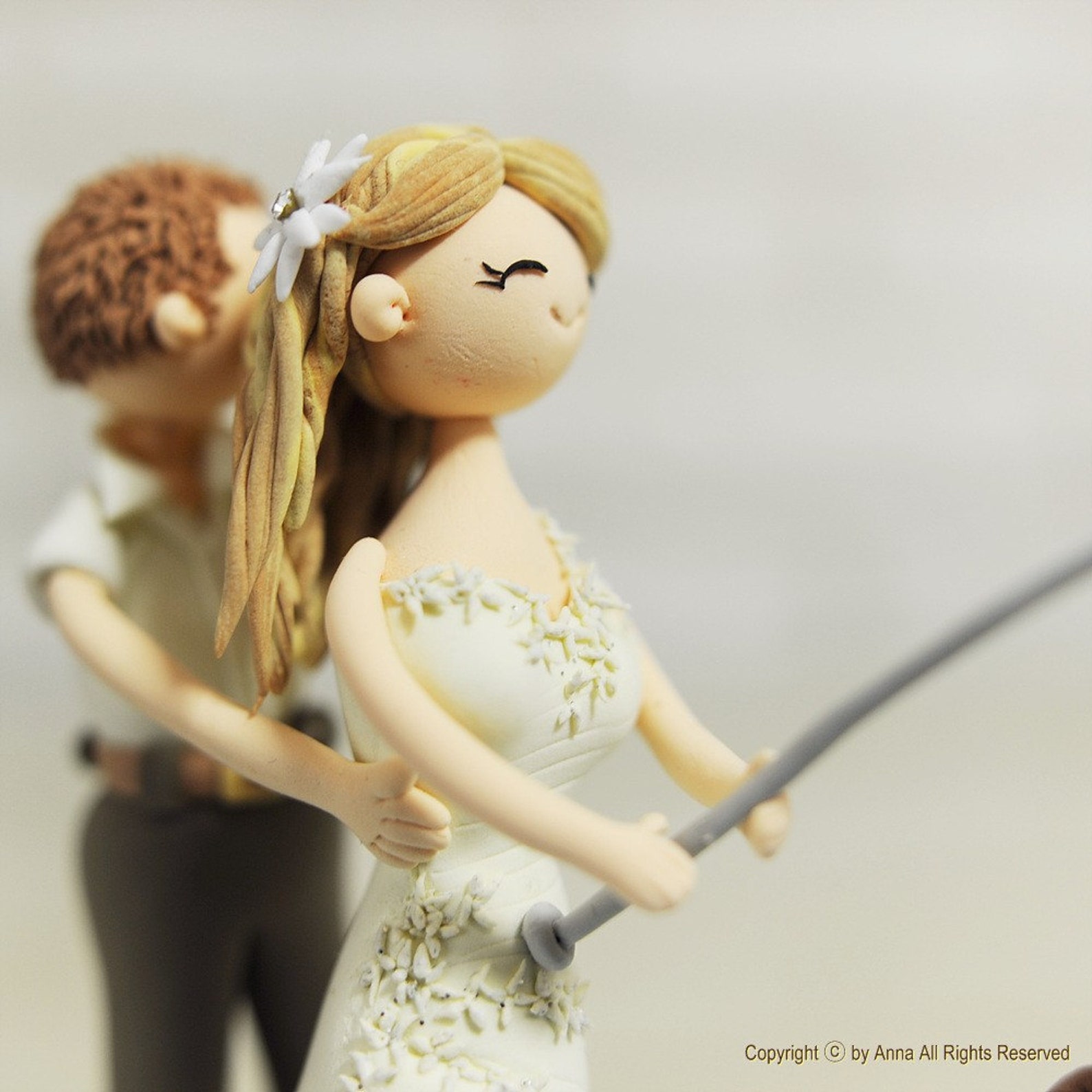 Fishing at Beach, Lake Theme Custom Wedding Cake Topper Decoration Gift ...