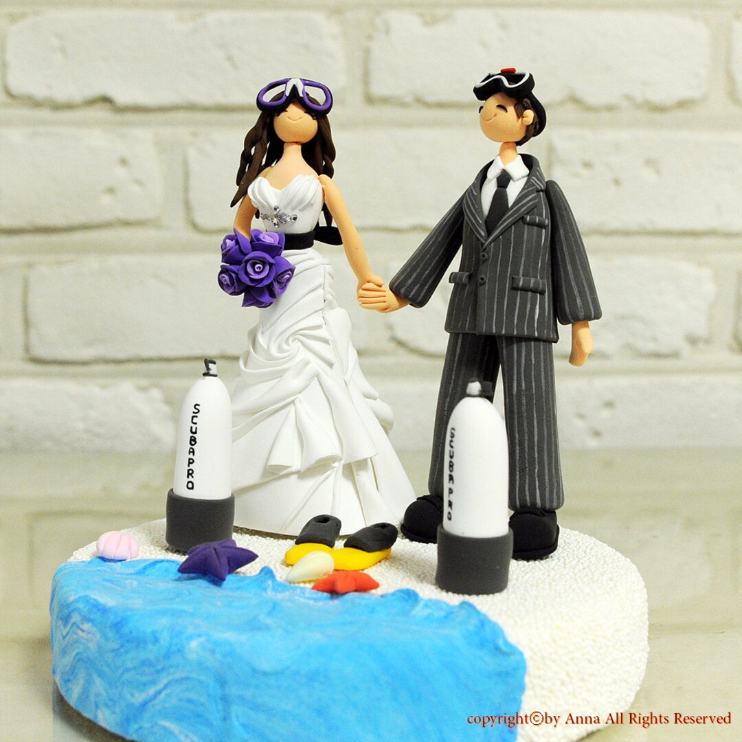 Skin Scuba Diving Custom Wedding Cake Topper Decoration Gift - Etsy