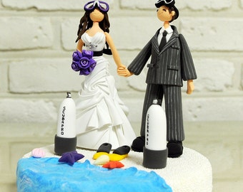 Scuba Wedding Cake Topper - Etsy