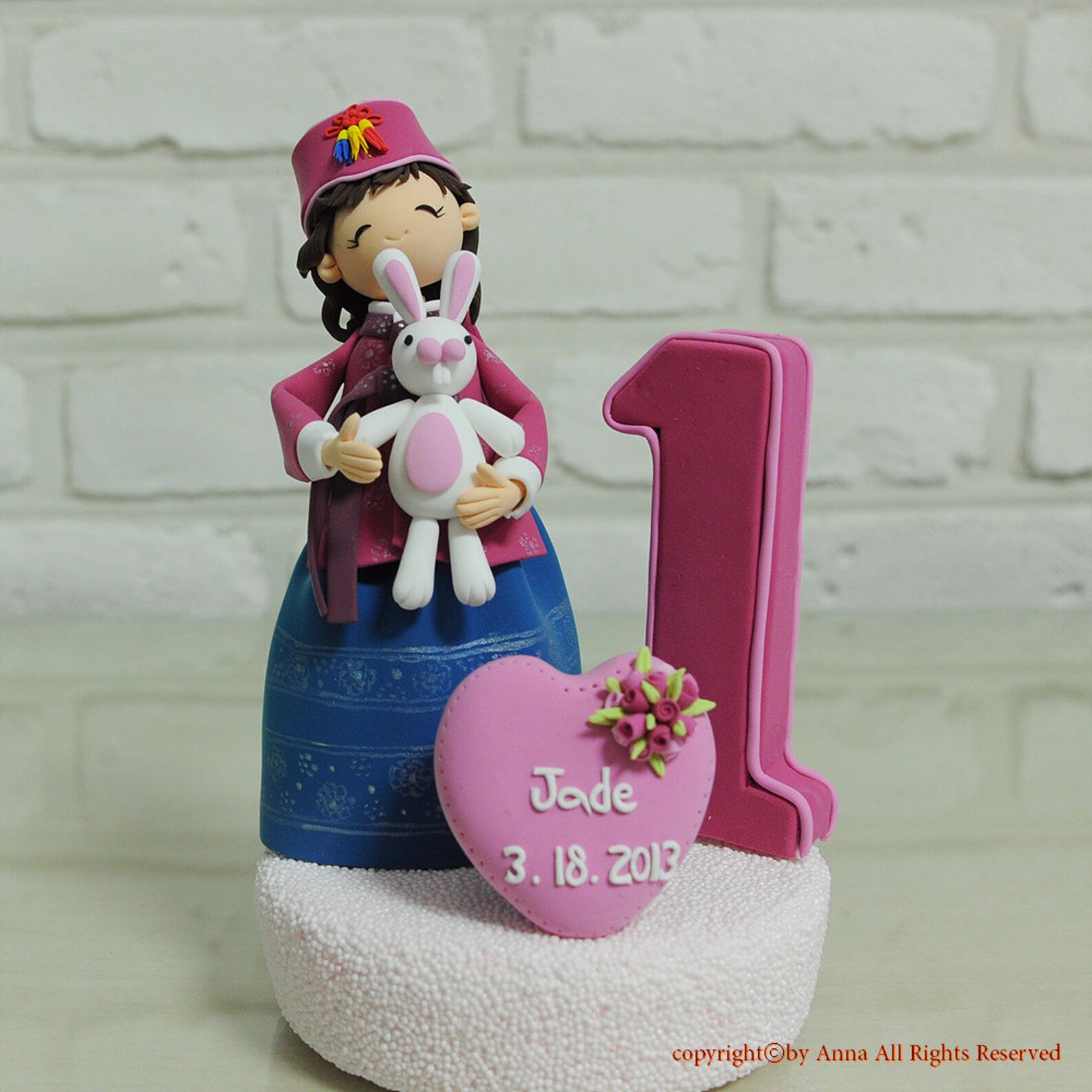 Korean Hanbok First Birthday Custom Cake Topper Decoration - Etsy