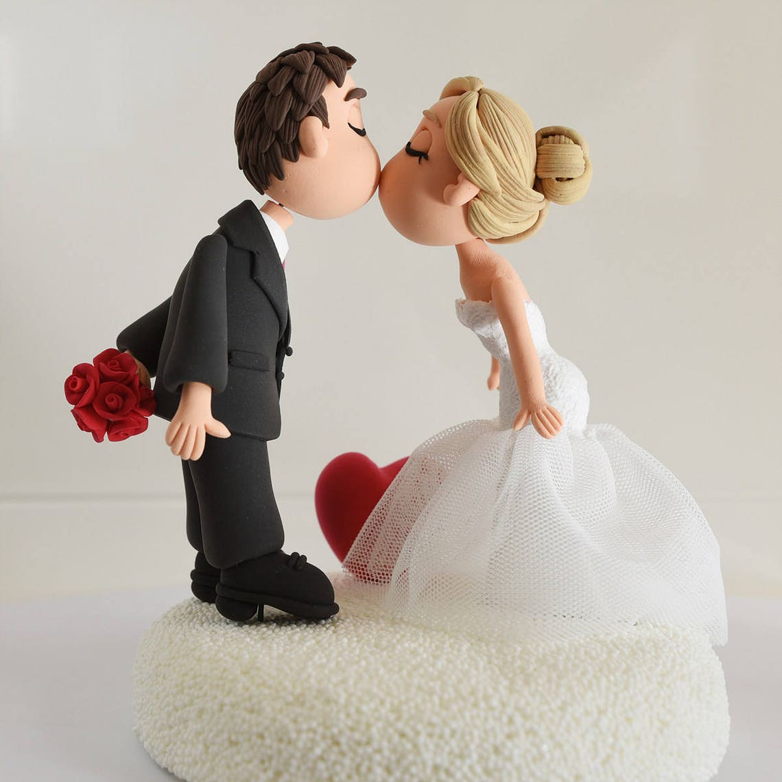 Custom Wedding Cake Topper: Cute Clay Bride & Groom Keepsake - Etsy