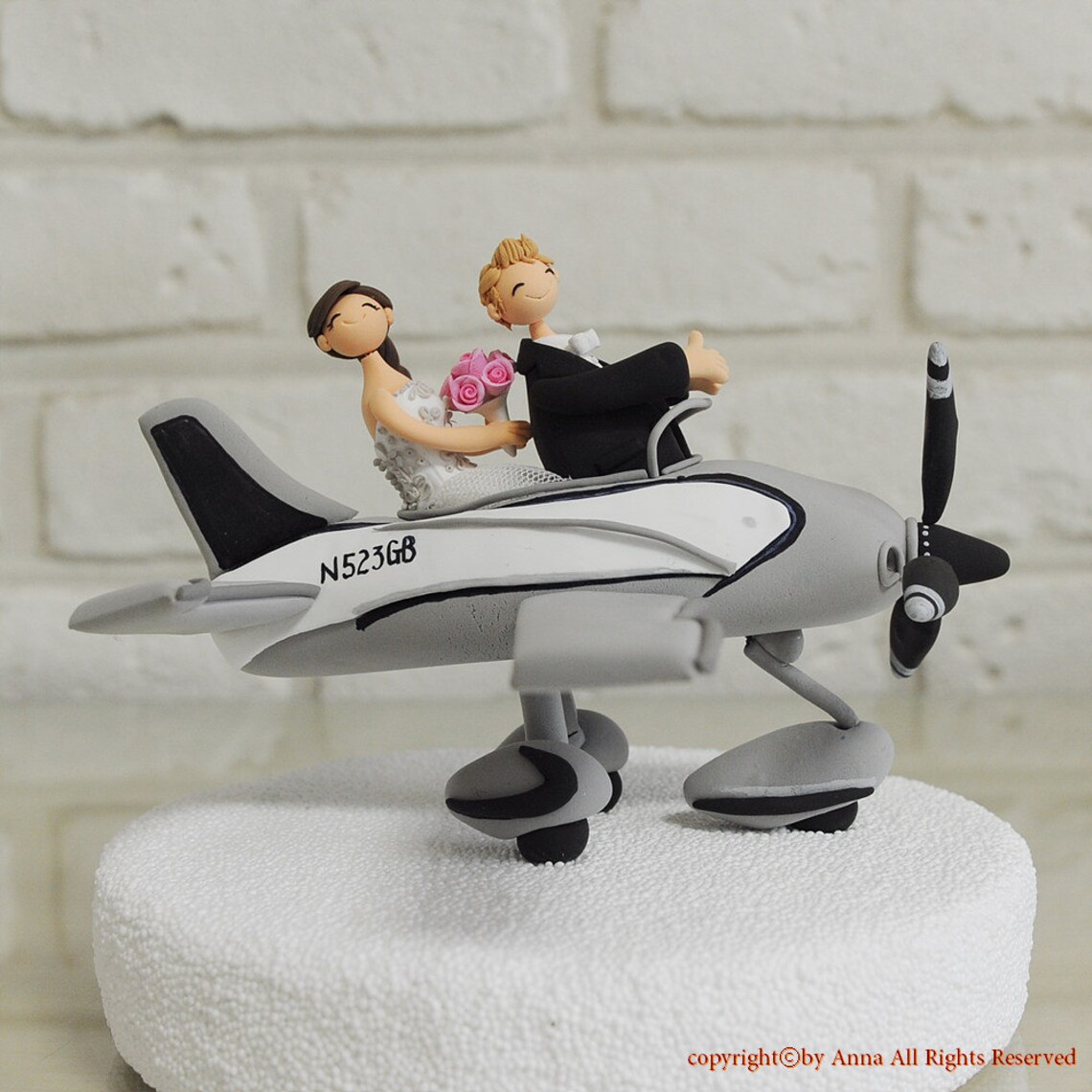 Airplane Pilot Theme Custom Wedding Cake Topper - Etsy