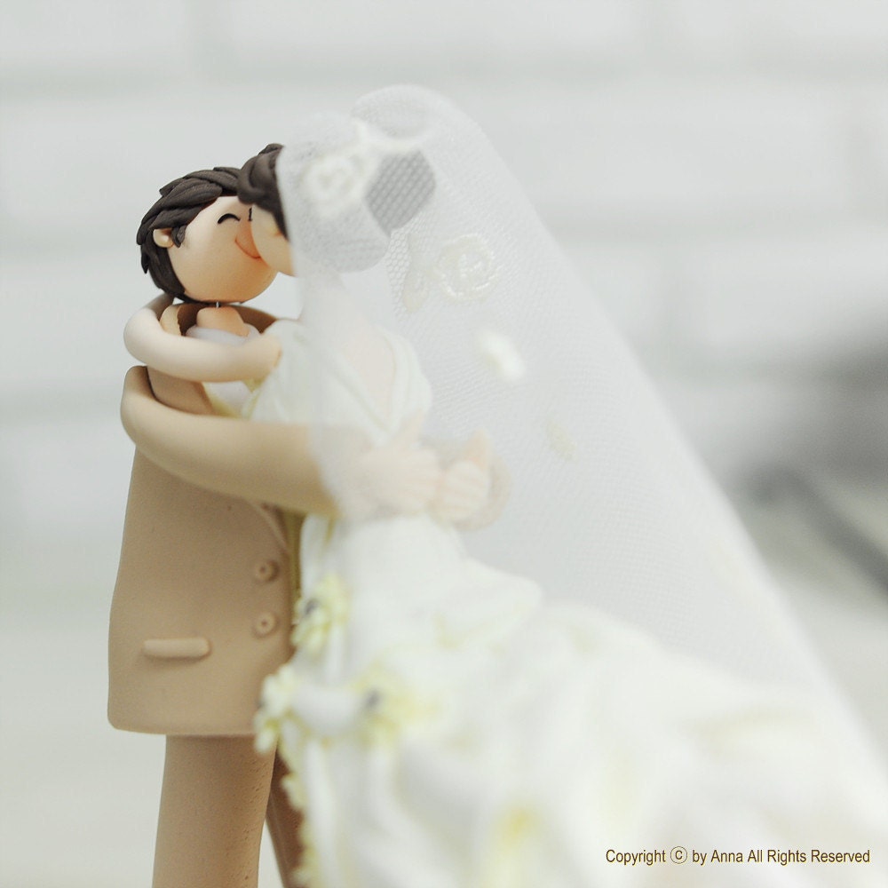 Custom Cake Topper The bride threw herself into the | Etsy