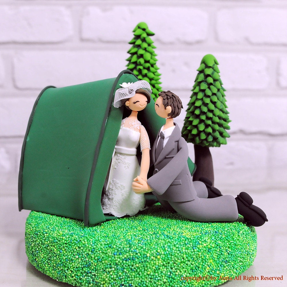 Custom Wedding Cake Topper Outdoor Camping theme gift | Etsy