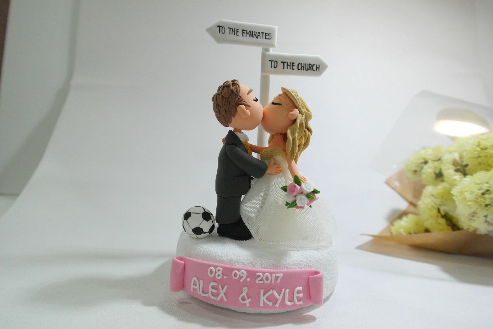 Soccer Football Travel Theme Wedding Cake Topper | Etsy