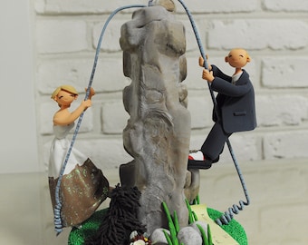 Mr. & Mrs. Rock Climbing Couple Wedding Cake Topper, Mountain Climbing ...