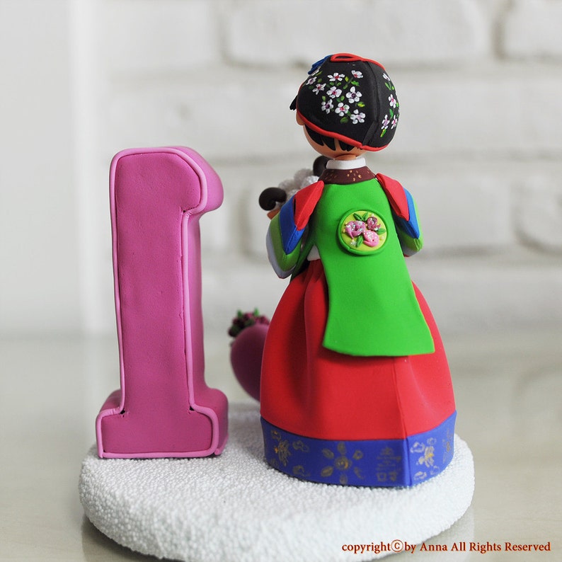 Korean Hanbok First Birthday Custom Cake Topper Decoration - Etsy