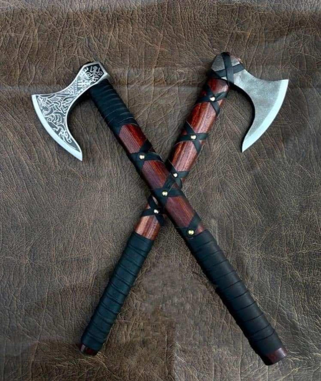 Hand-forged Viking Axe Hatchet – Engraved Carbon Steel Blade | Gothic ...
