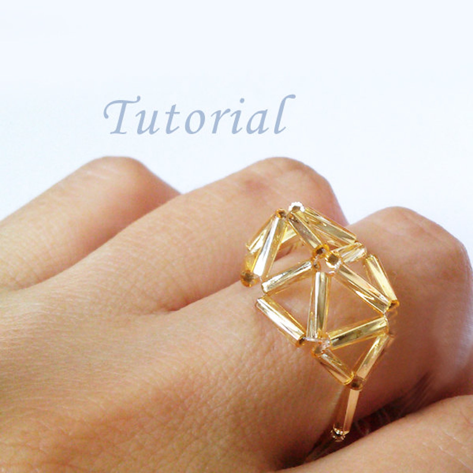 Geometric Ring Pattern Tutorial Bugle Beads Weaving Beaded - Etsy