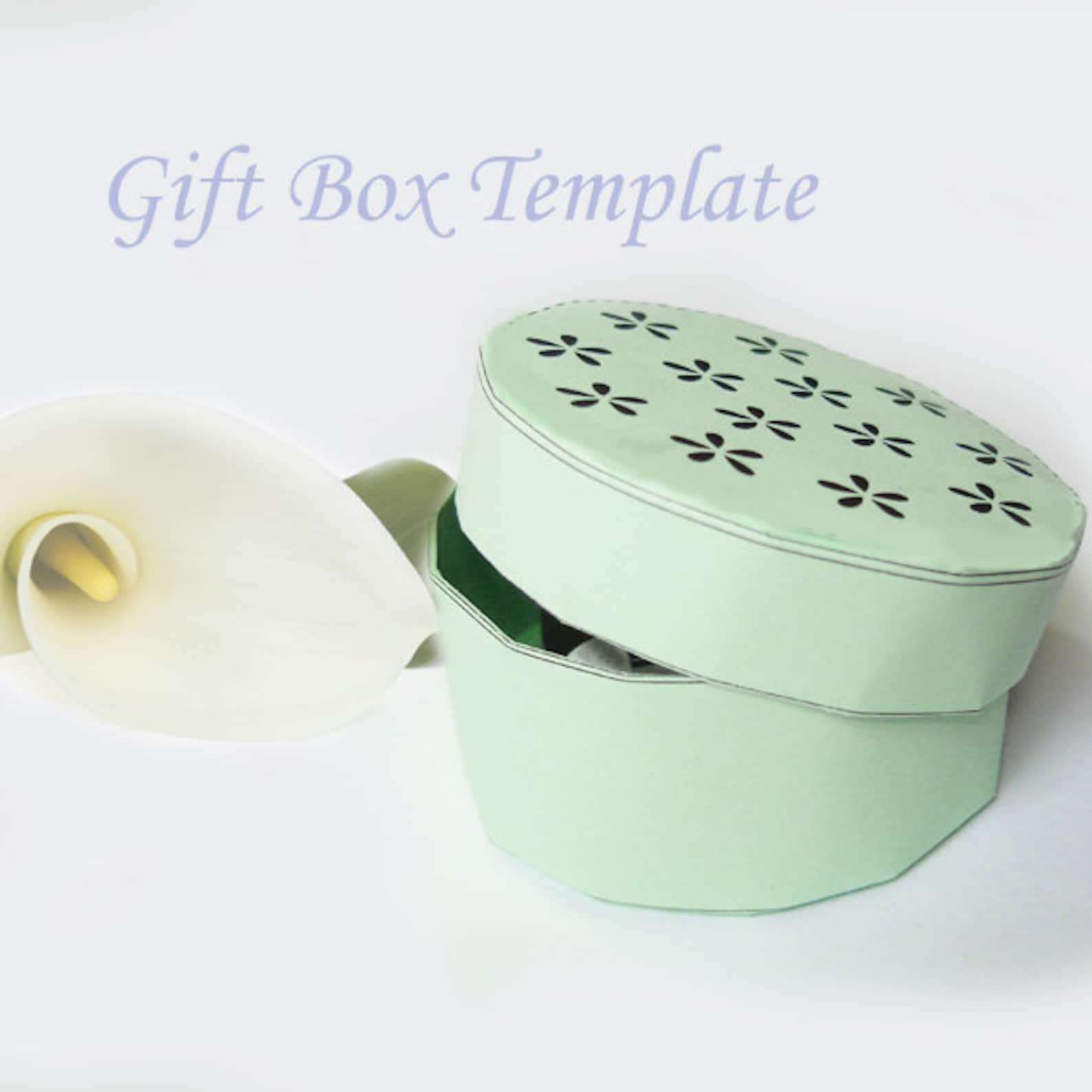 Printable Round Circular Jewelry Gift Box - Etsy