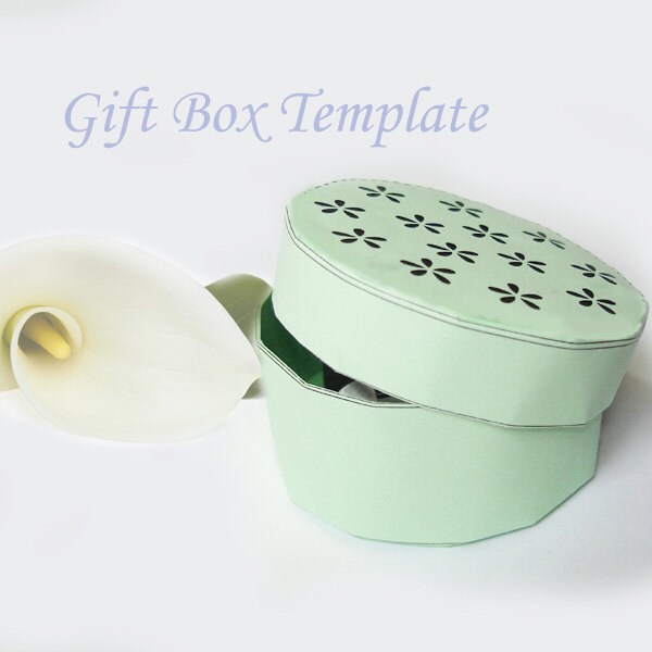 Printable Round Circular Jewelry Gift Box - Etsy